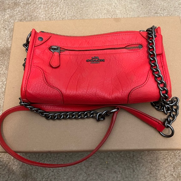 Coach | Bags | Coach Red Leather Swing Purse | Poshmark